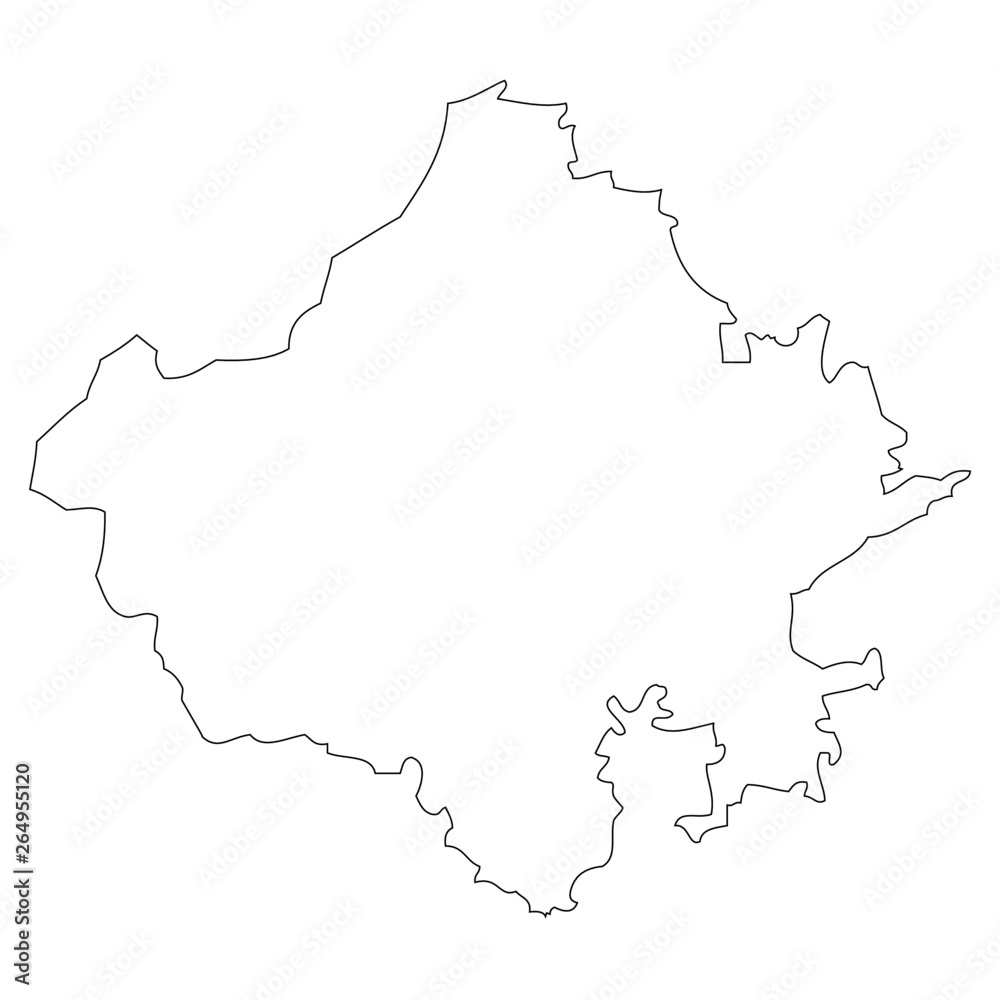 Rajasthan. Map of India. Region India. Stock Vector | Adobe Stock