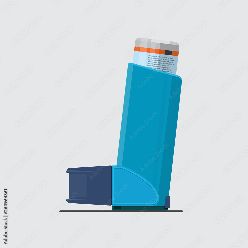 Asthma inhaler vector flat design. Stock Vector | Adobe Stock