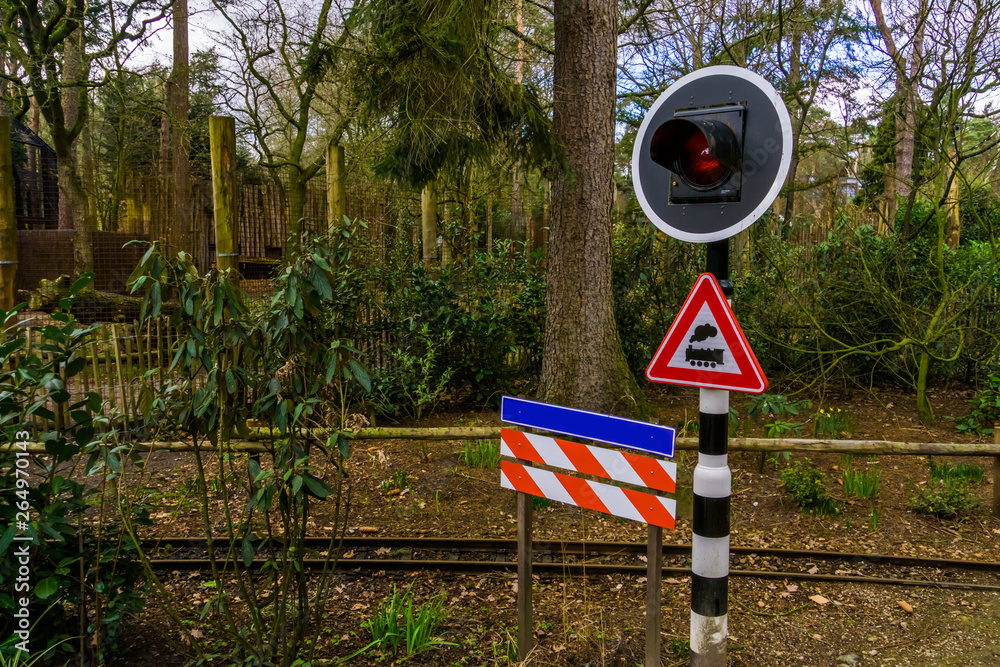 warning traffic light at a railroad, Dutch warning signs Stock Photo ...