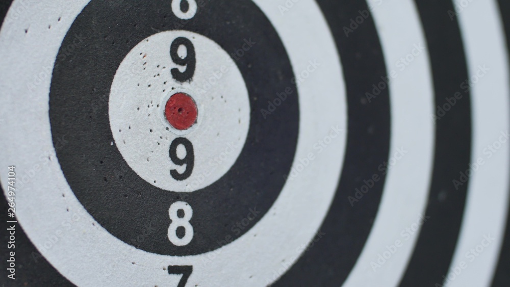 hitting bull's eye, single shot bulls-eye. Concept of successful ...