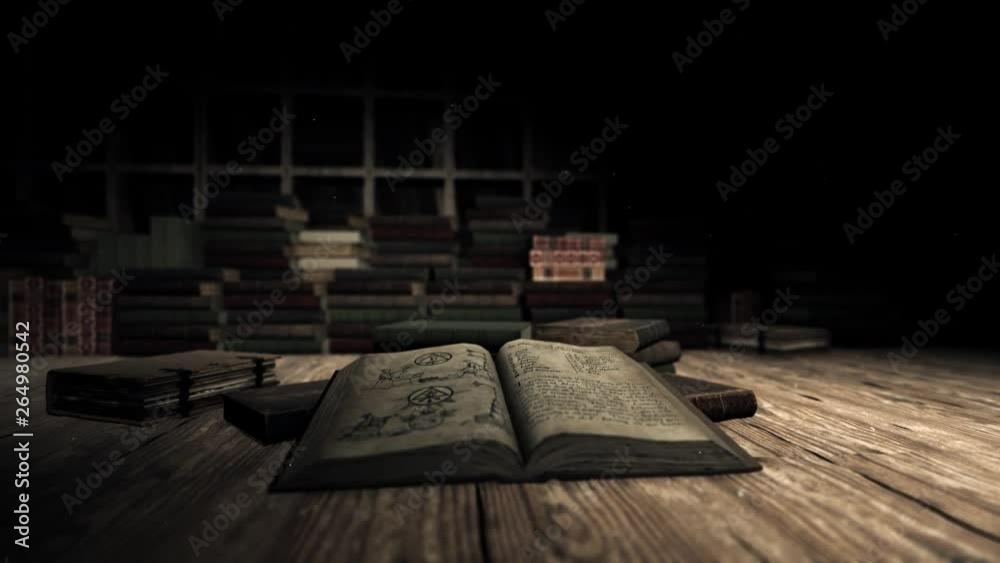 medieval library and old book animation Stock Video | Adobe Stock