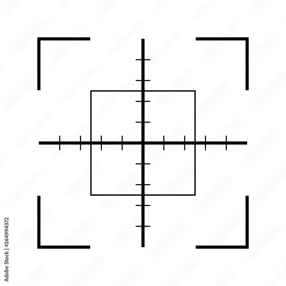 Sniper rifle aim isolated on white. Crosshair target choose destination ...