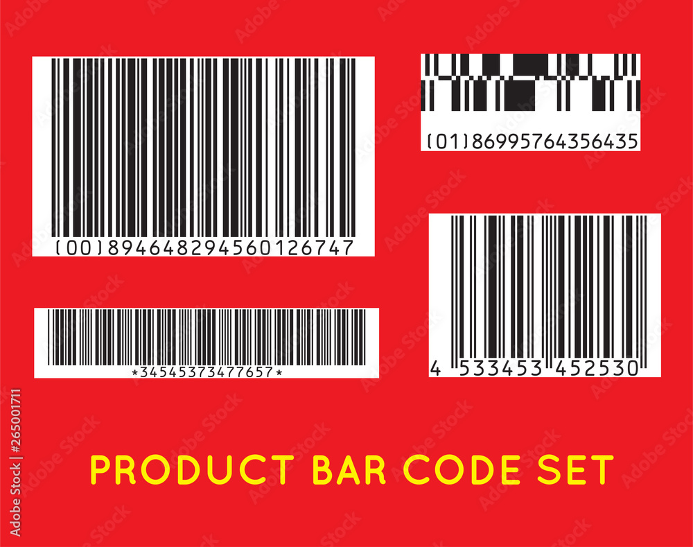 Bar code icon. Set of Modern Flat Barcode. Can be use as a template for ...