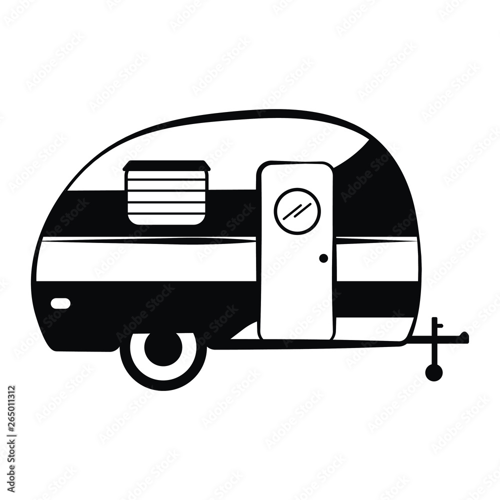Camper trailer icon, Camper vector Illustration isolated Stock Vector ...