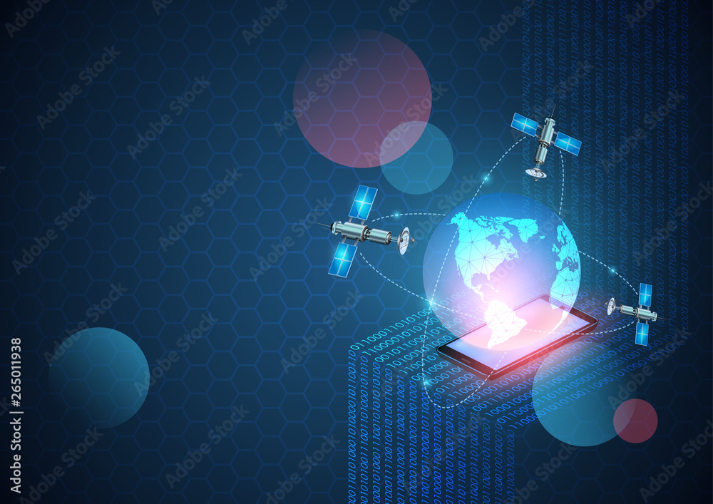 Vector network technology background. New generation mobile network and ...