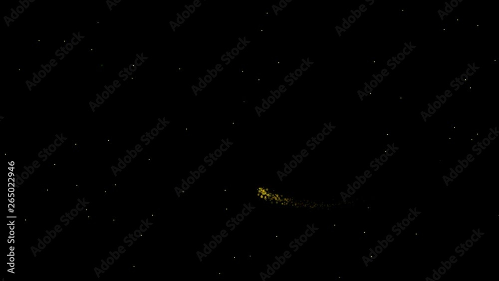 Shining sparkles creating a crescent on night sky background. Motion ...