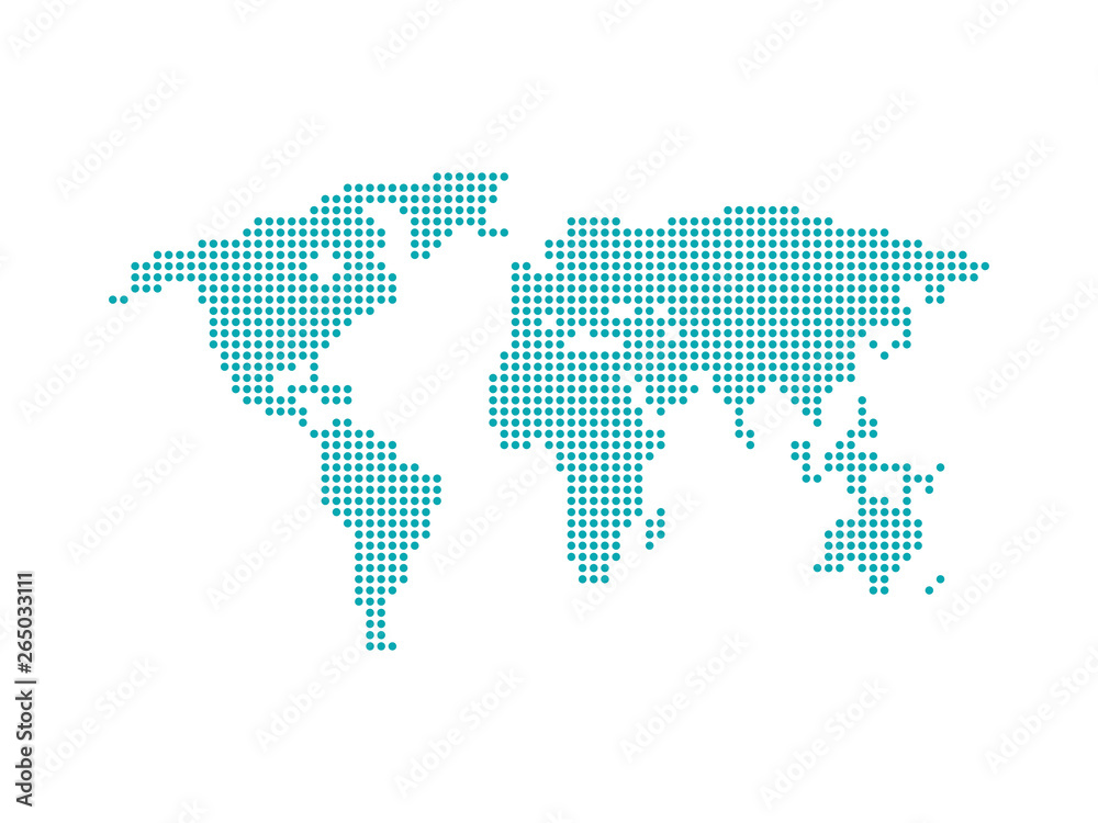 Map world of dot. Dotted world map. Isolated on white background ...