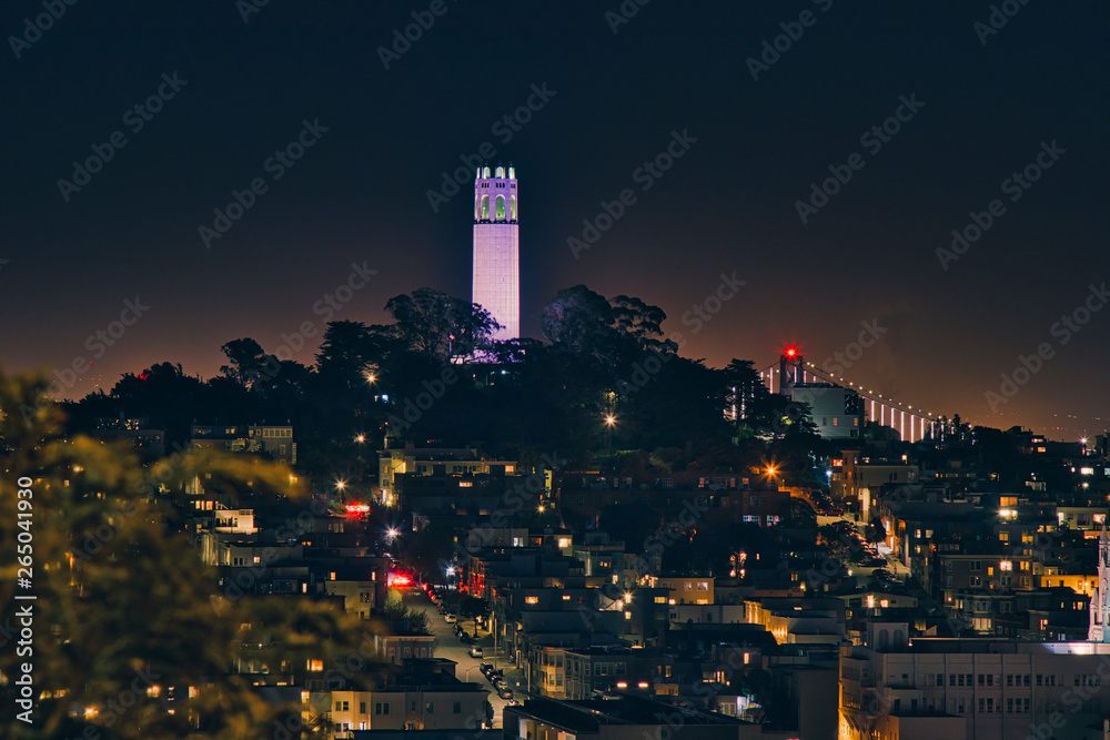 Coit Tower At Night
