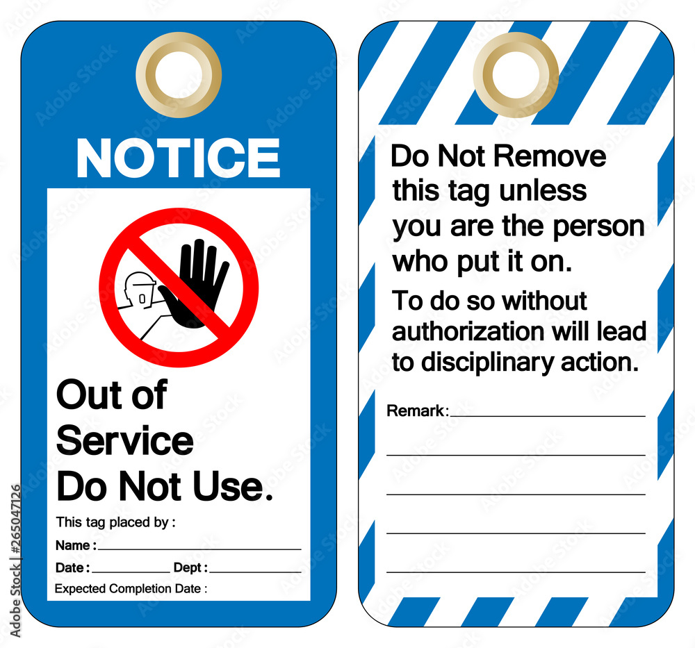 Notice Out of service do not use Symbol Sign ,Vector Illustration ...