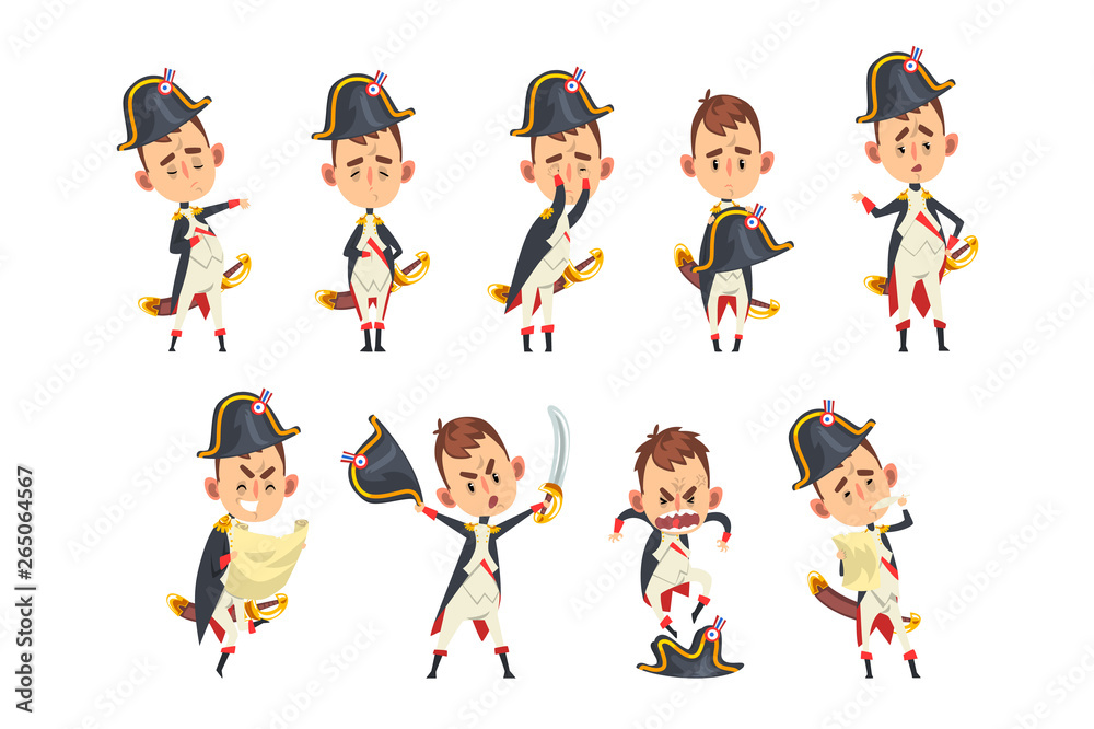 Napoleon Bonaparte cartoon character, French historical figure in ...
