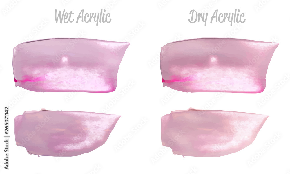 Vector violet paint smear stroke stain set. Abstract wet and dry ...