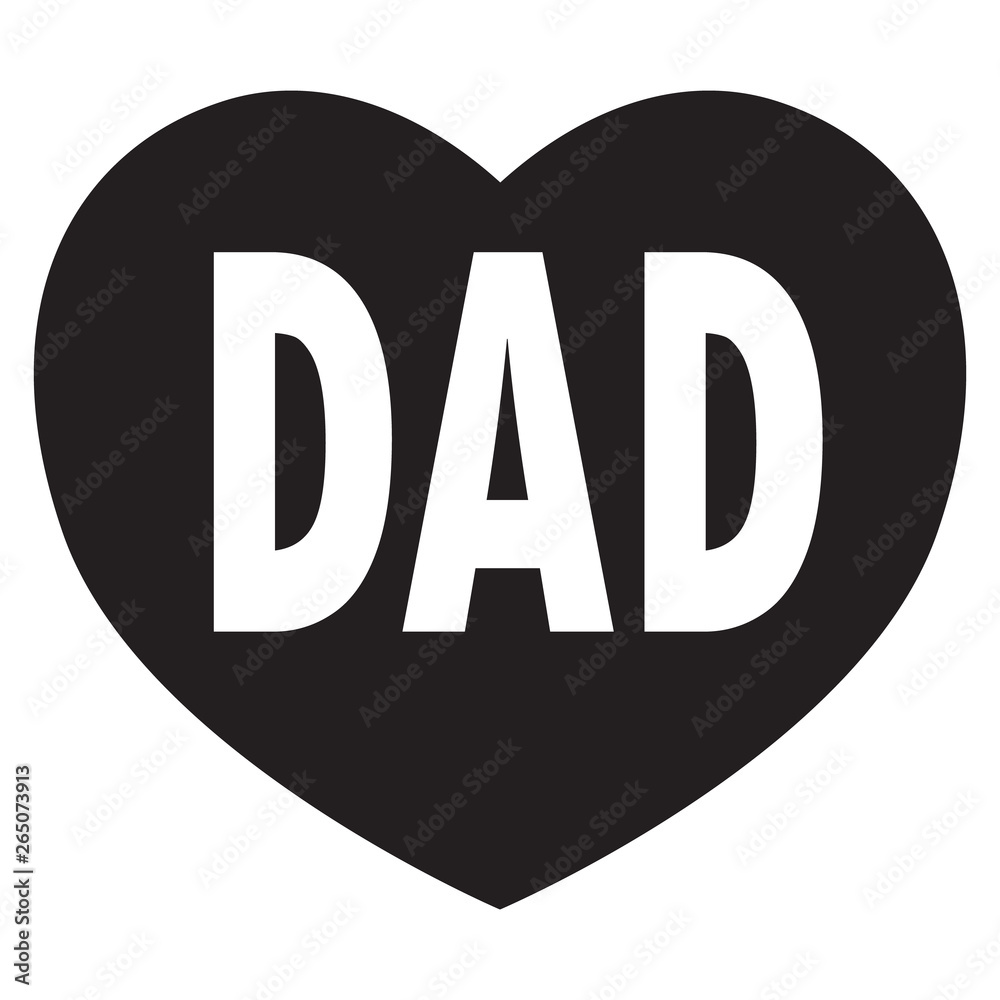 dad in heart icon on white background. flat style. father day sign for ...