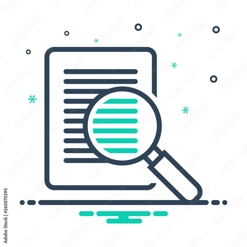 Mix line icon for case study Stock Vector | Adobe Stock