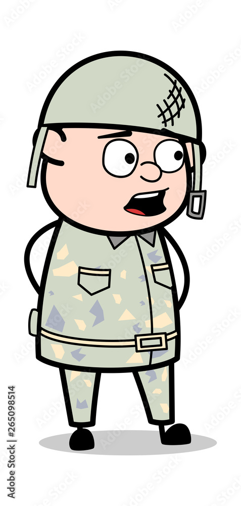 Shocked - Cute Army Man Cartoon Soldier Vector Illustration Stock ...