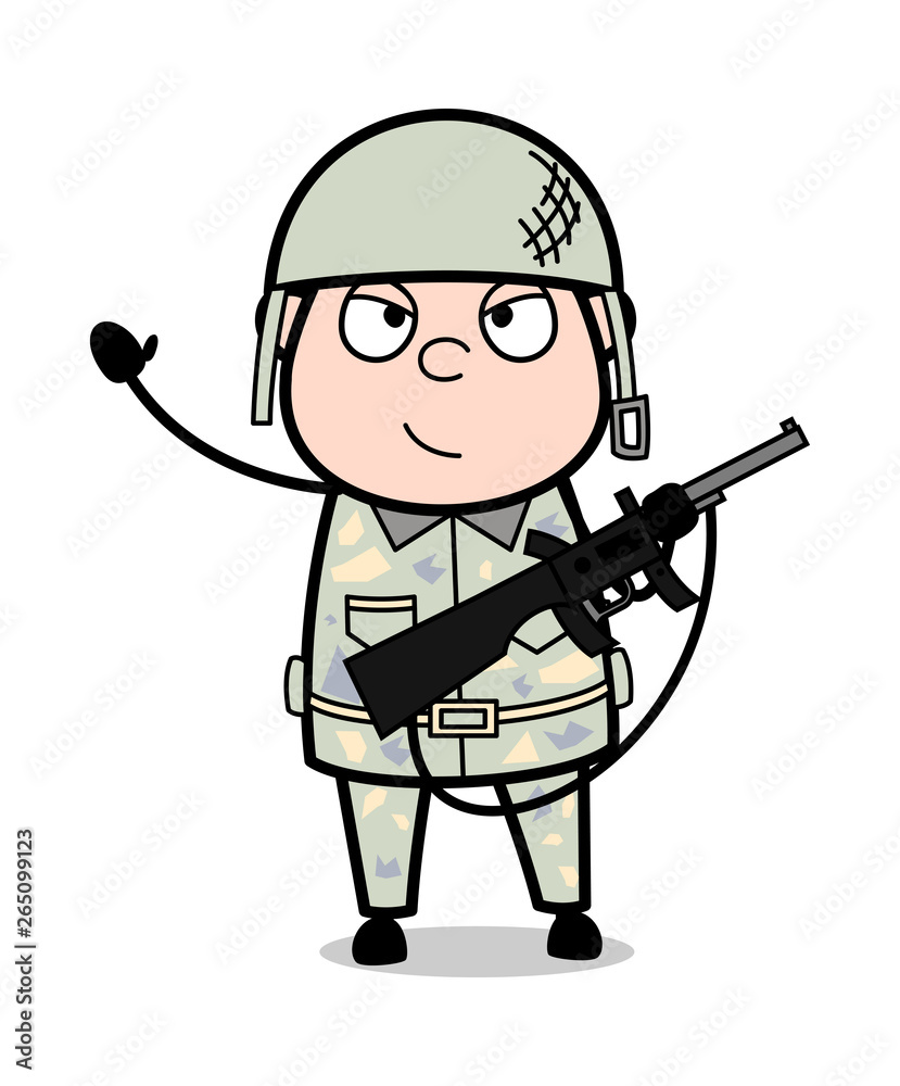 Cartoon Soldier With Gun