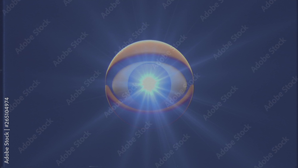 retro VHS TV eye with light rays background illustration New quality ...