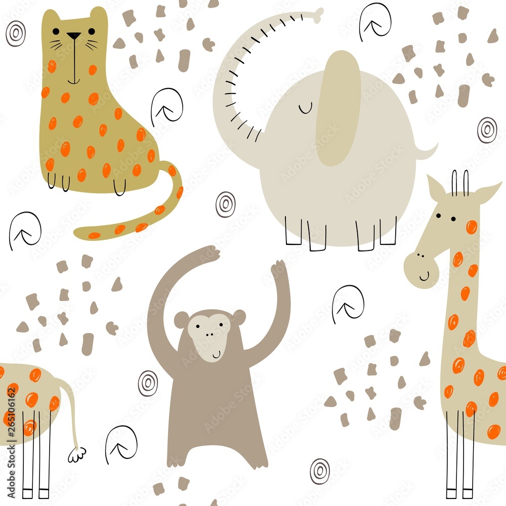 Cute safari animals. Stock Vector | Adobe Stock