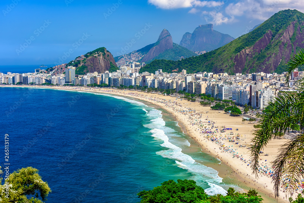 Copacabana beach in Rio de Janeiro, Brazil. Copacabana beach is the ...