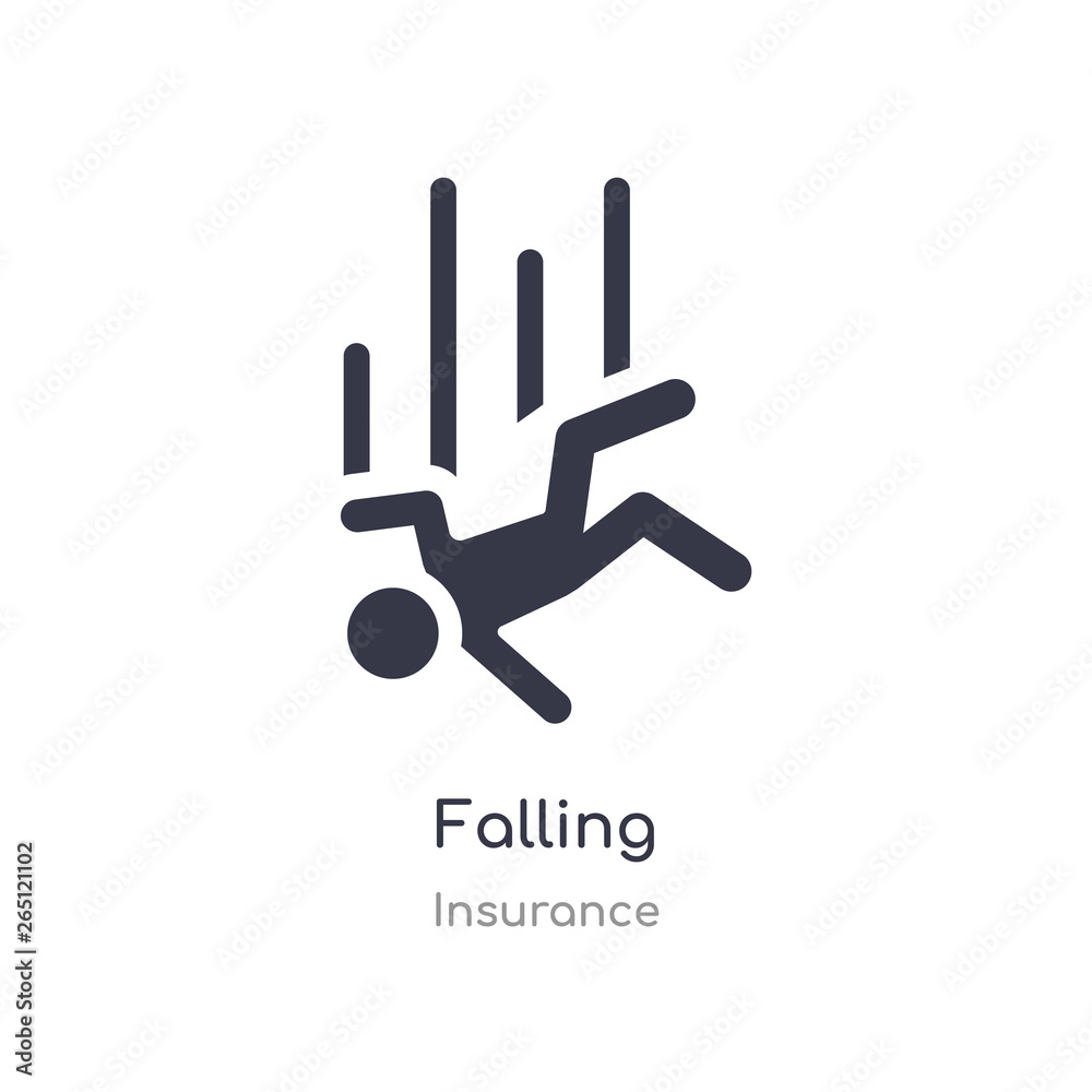 falling icon. isolated falling icon vector illustration from insurance ...
