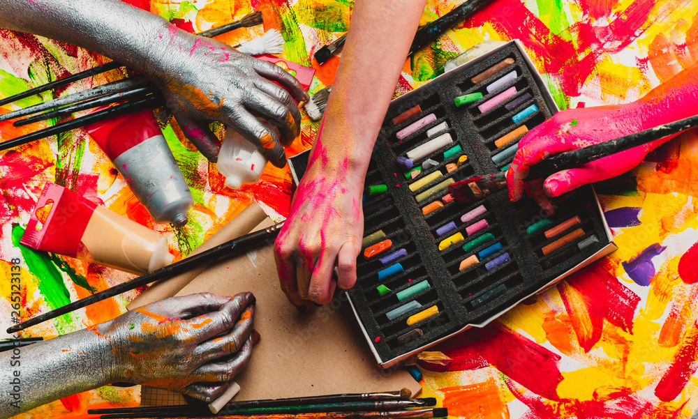 Living in multicultural world cause different problems. Close up of ...