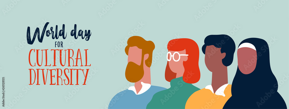 World Cultural Diversity day banner for social help Stock Vector ...