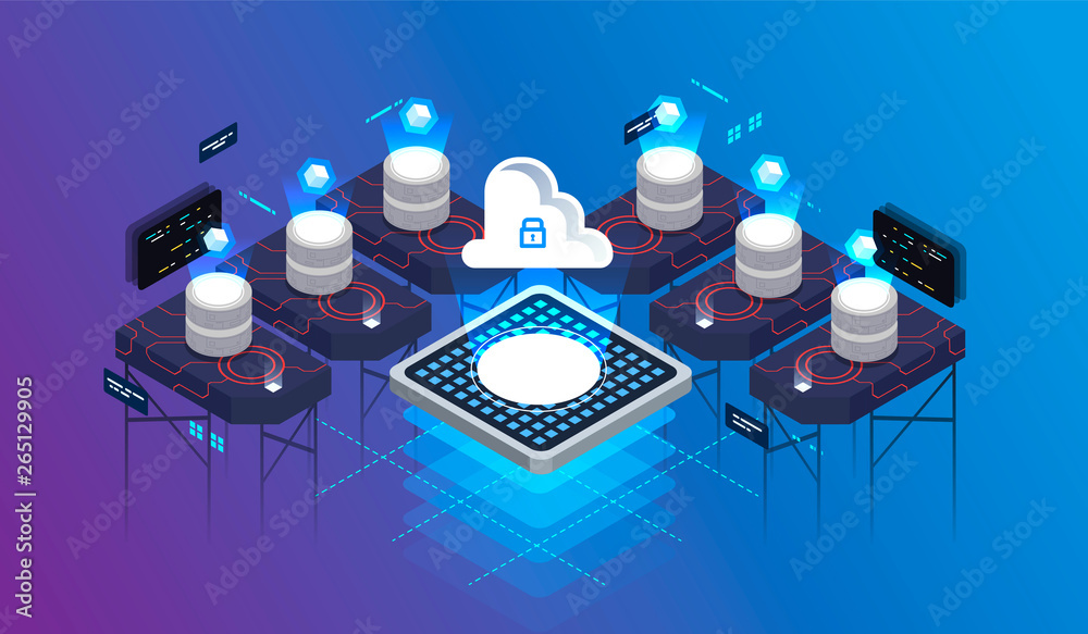 Isometric design concept virtual reality and augmented reality ...