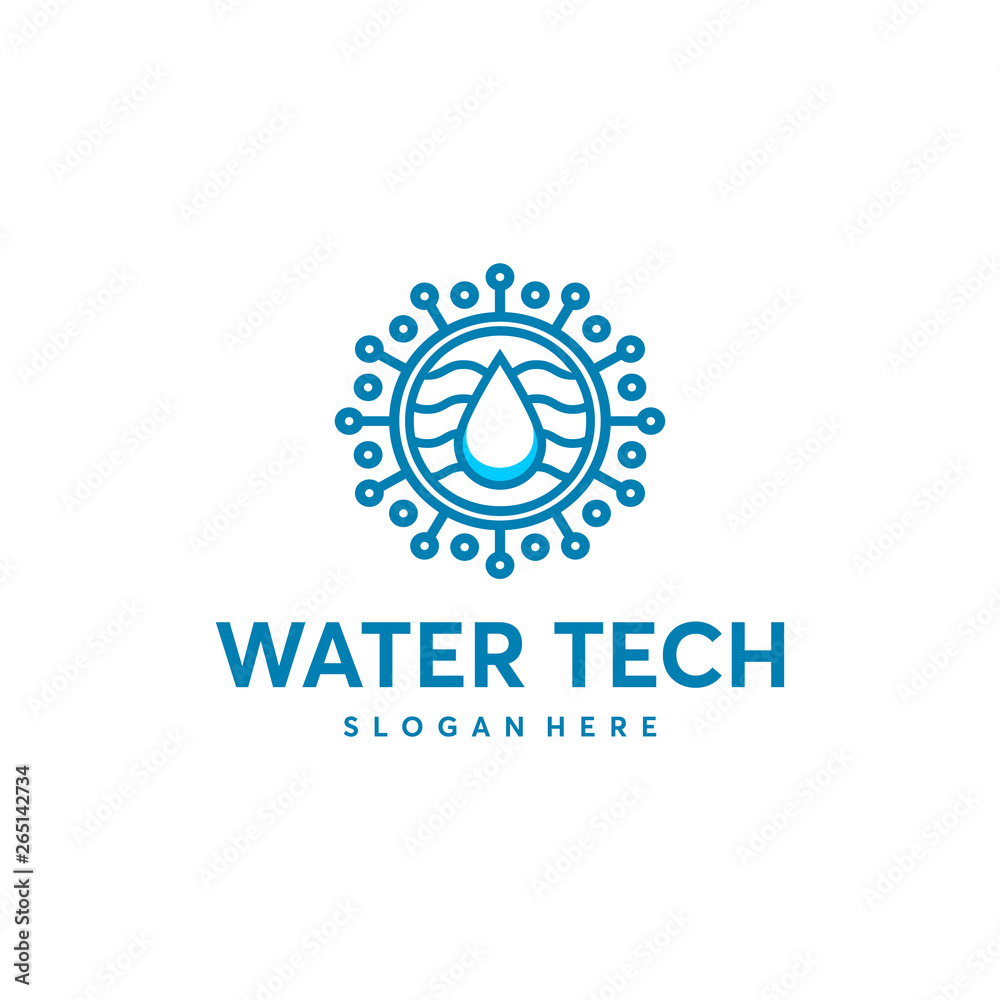 Water Droplet logo designs template, Water technology logo symbol Stock ...