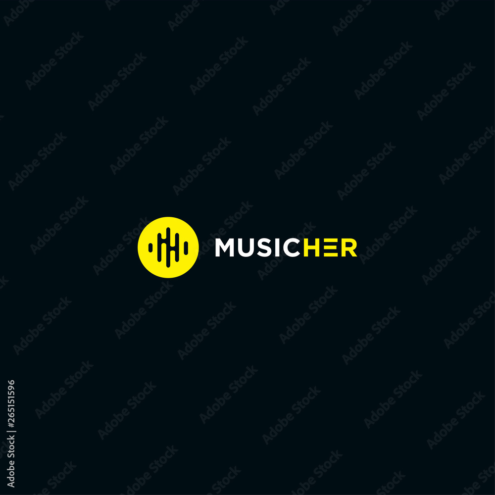 music player beat logo design Stock Vector | Adobe Stock