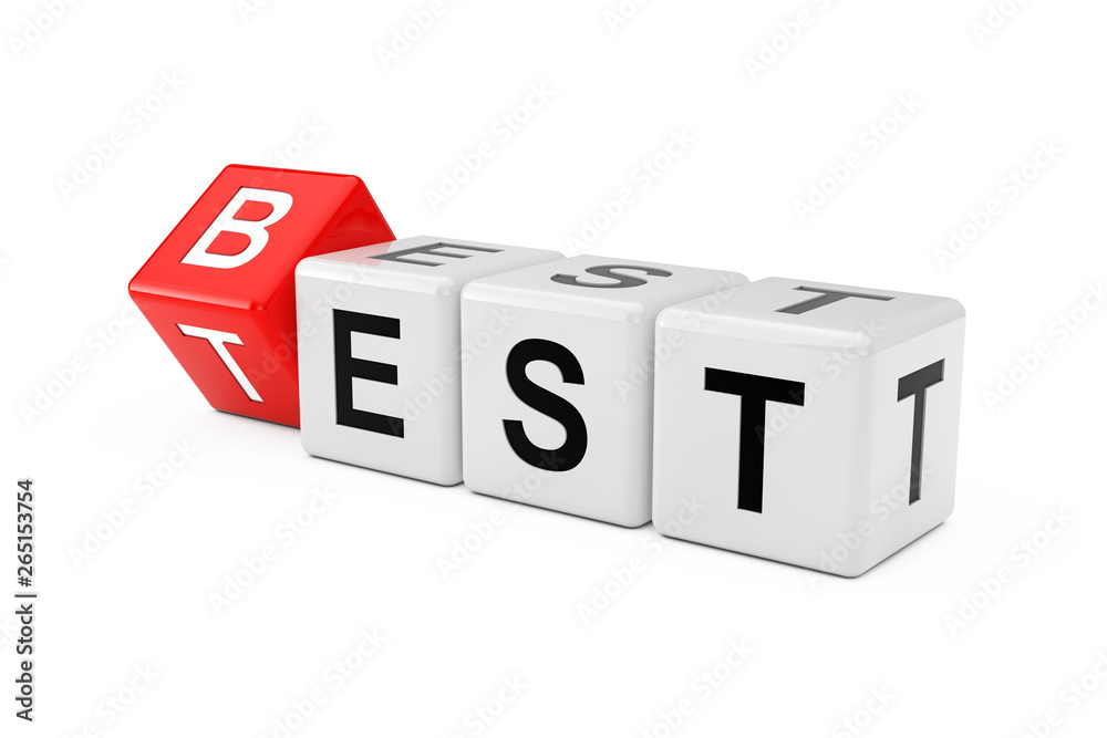 Best Test Concept. Cube Blocks with the Transition from Best to Test ...