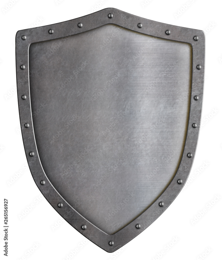 Simple metal shield isolated 3d illustration Stock Photo | Adobe Stock