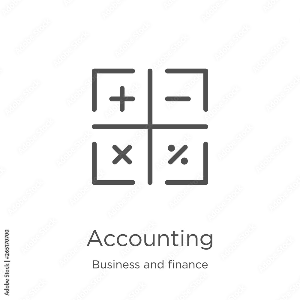 accounting icon vector from business and finance collection. Thin line ...