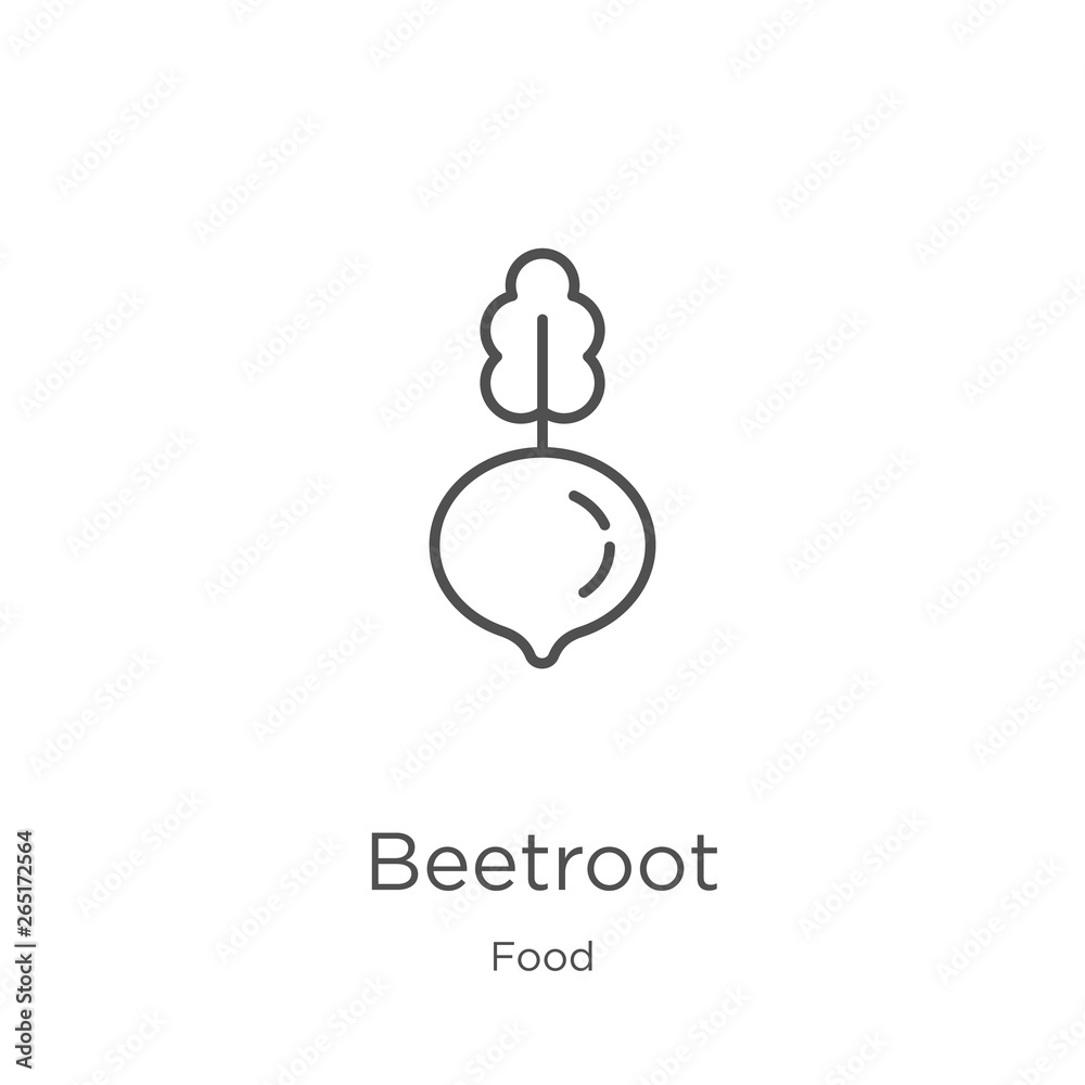beetroot icon vector from food collection. Thin line beetroot outline ...