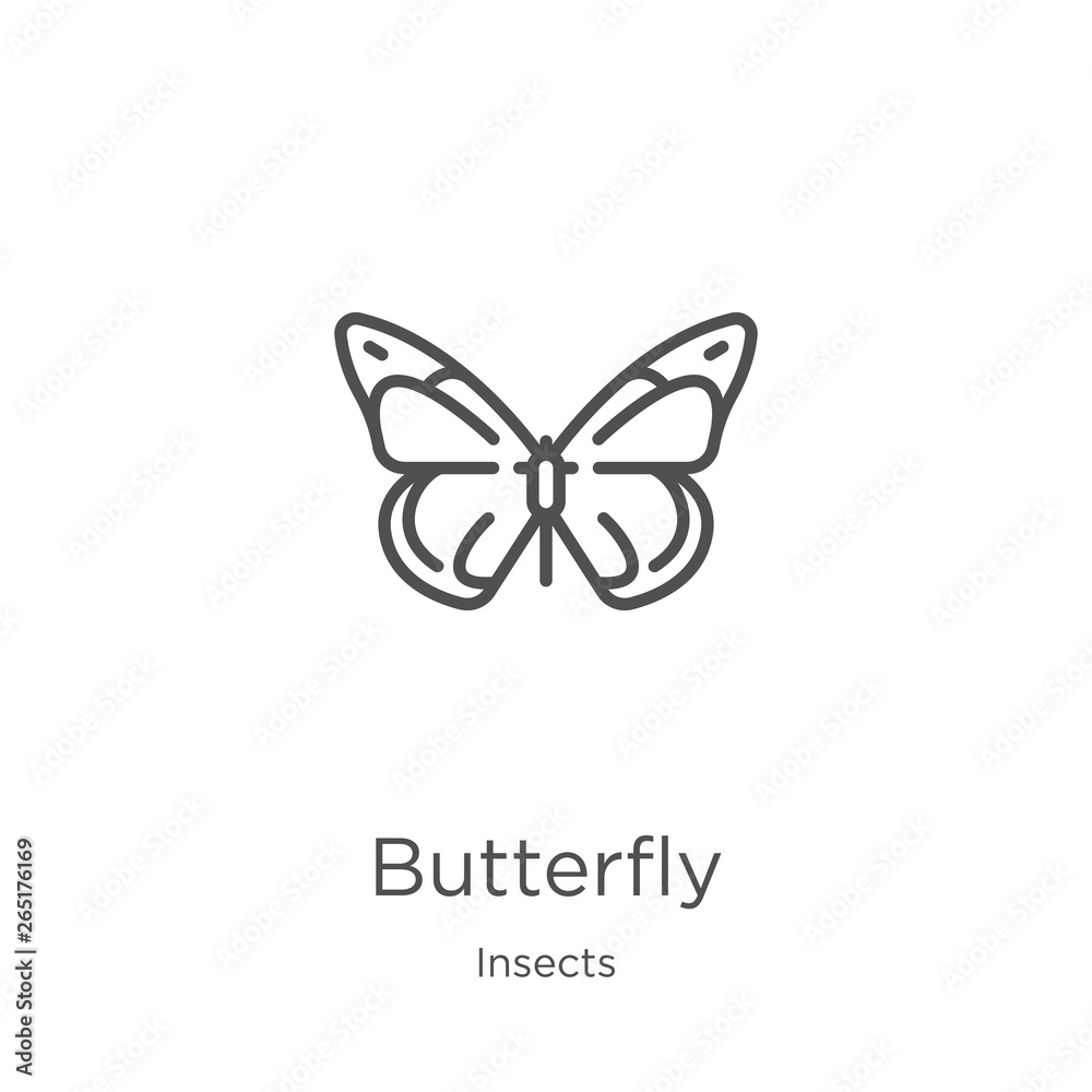 butterfly icon vector from insects collection. Thin line butterfly ...