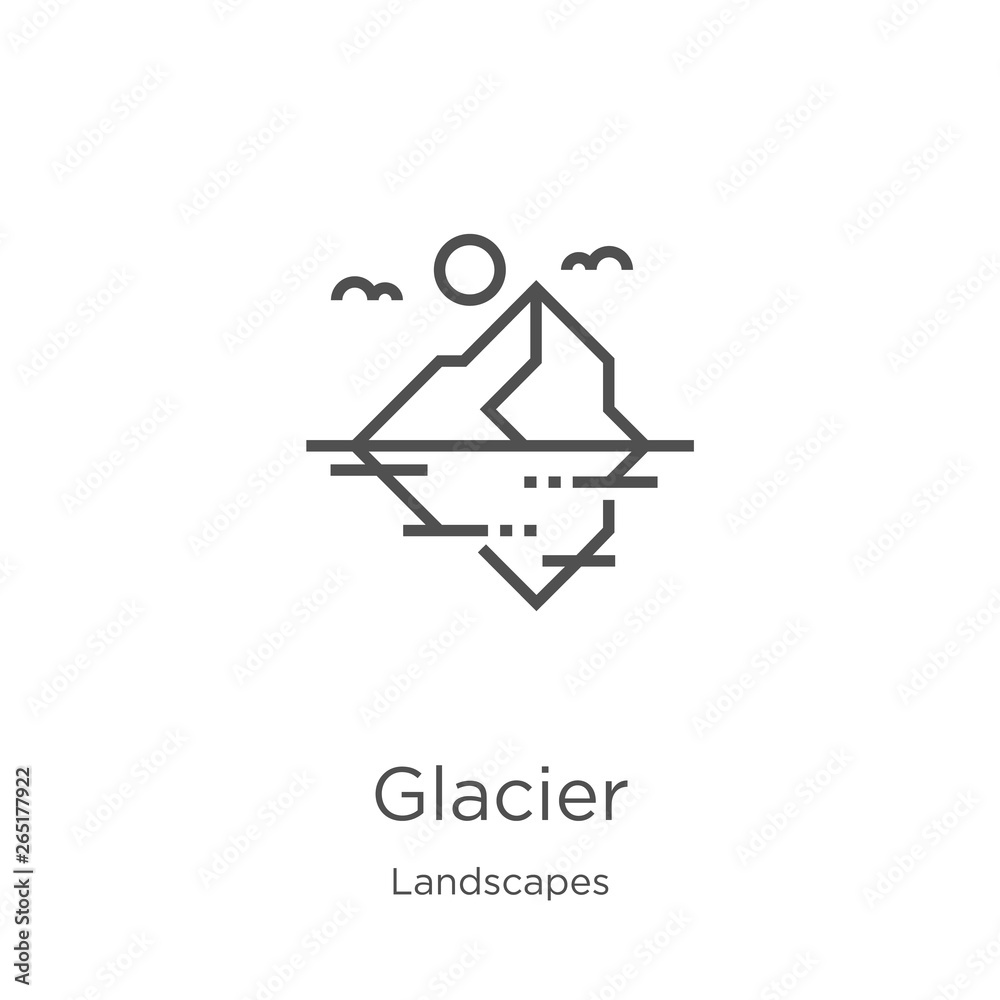 glacier icon vector from landscapes collection. Thin line glacier ...