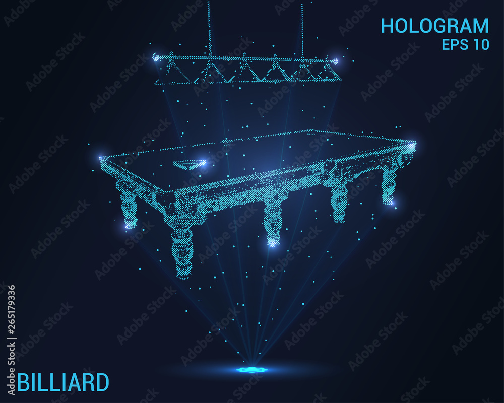Hologram Billiards. A holographic projection of a pool table ...