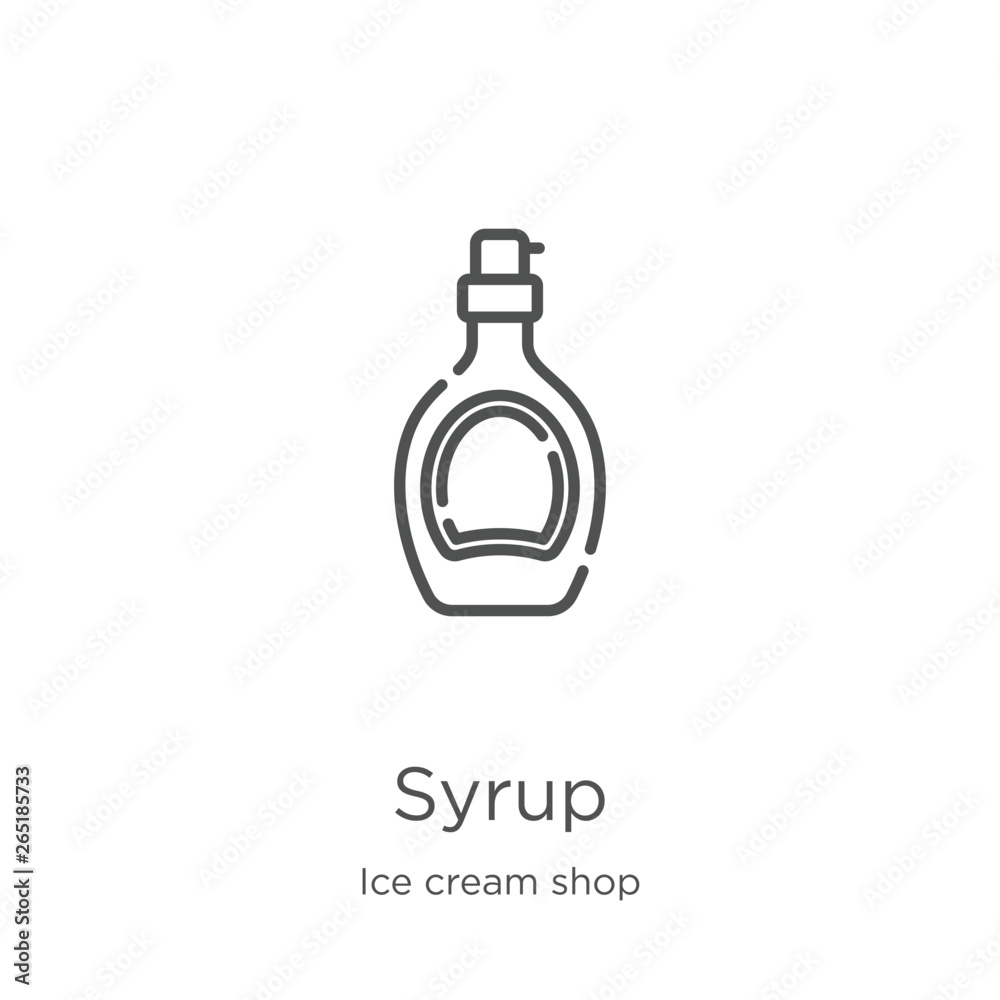 syrup icon vector from ice cream shop collection. Thin line syrup ...