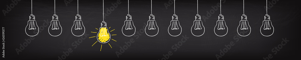 Light bulb banner concept Idea Innovation Stock Vector | Adobe Stock