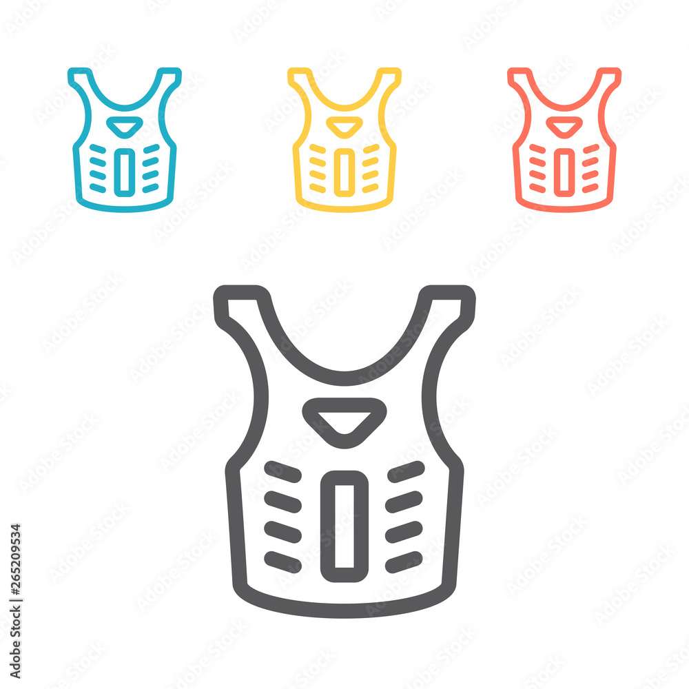 Bulletproof vest, Body armor line icon, outline vector sign, linear ...