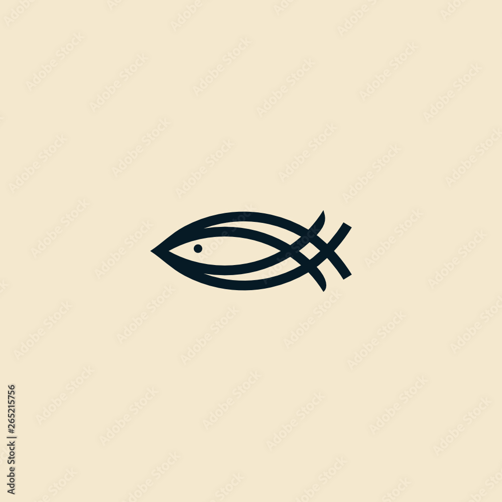Jesus peter fish ocean custom logo design vector illustration Stock ...