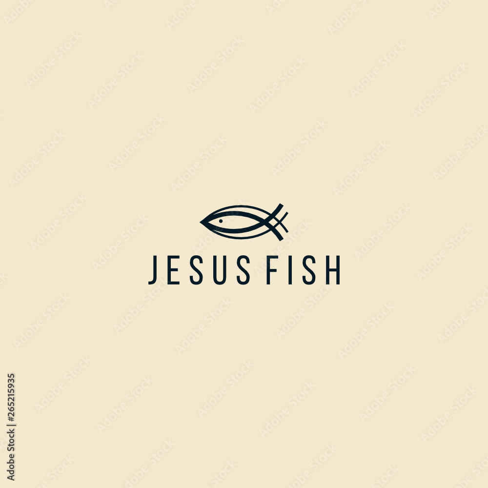 Abstract simple Jesus Fish design vector inspiration custom logo design ...