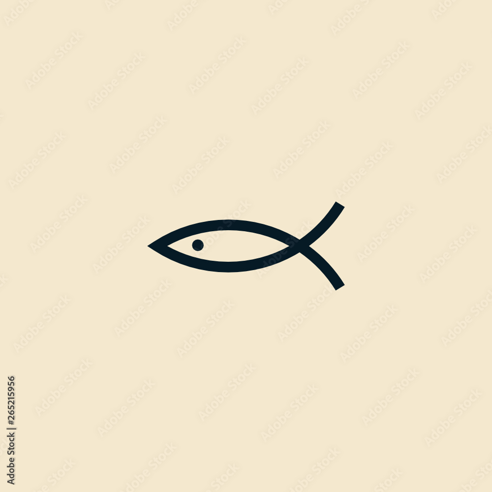 Abstract simple Jesus Fish design vector inspiration custom logo design ...