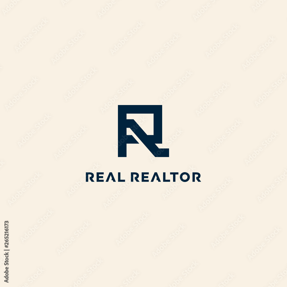 Initial R realtor logo design inspiration custom logo design vector ...