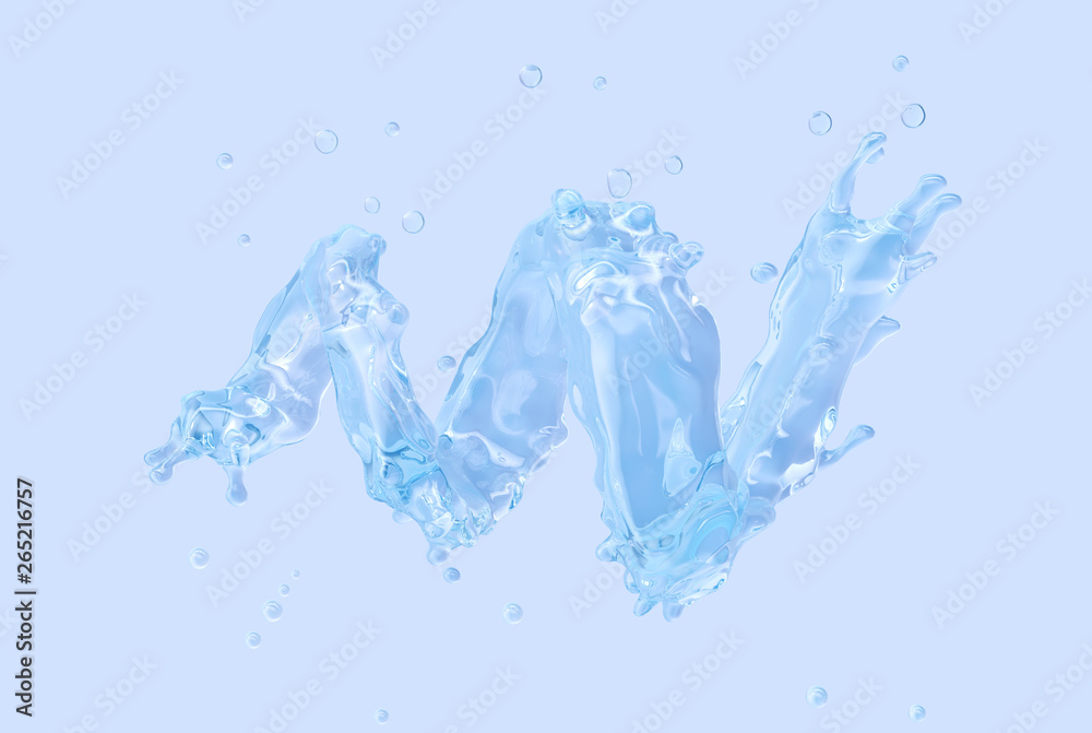 Fresh pure water swirl splash. Clean transparent water or liquid fluid ...