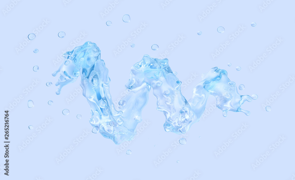 Fresh pure water swirl splash. Clean transparent water or liquid fluid ...