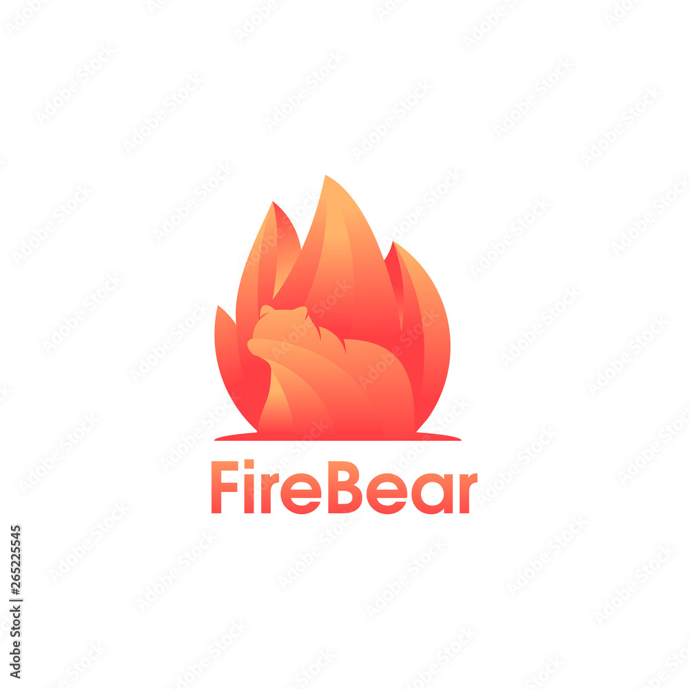 fire bear logo illustrations Stock Vector | Adobe Stock