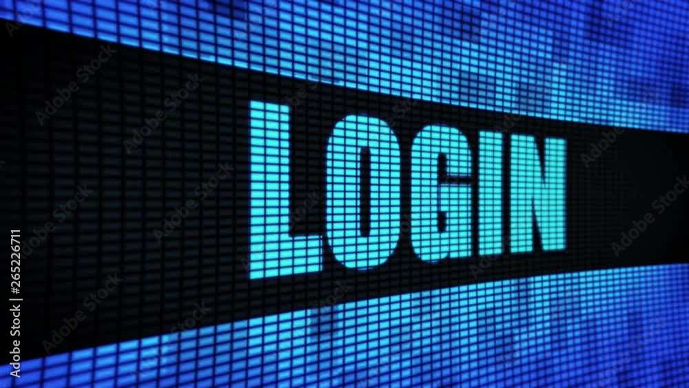 Login Side Text Scrolling on Light Blue Digital LED Display Board Pixel ...