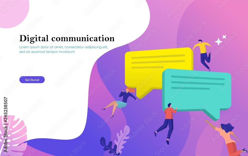 Instant messenger vector illustration concept , people use mobile ...