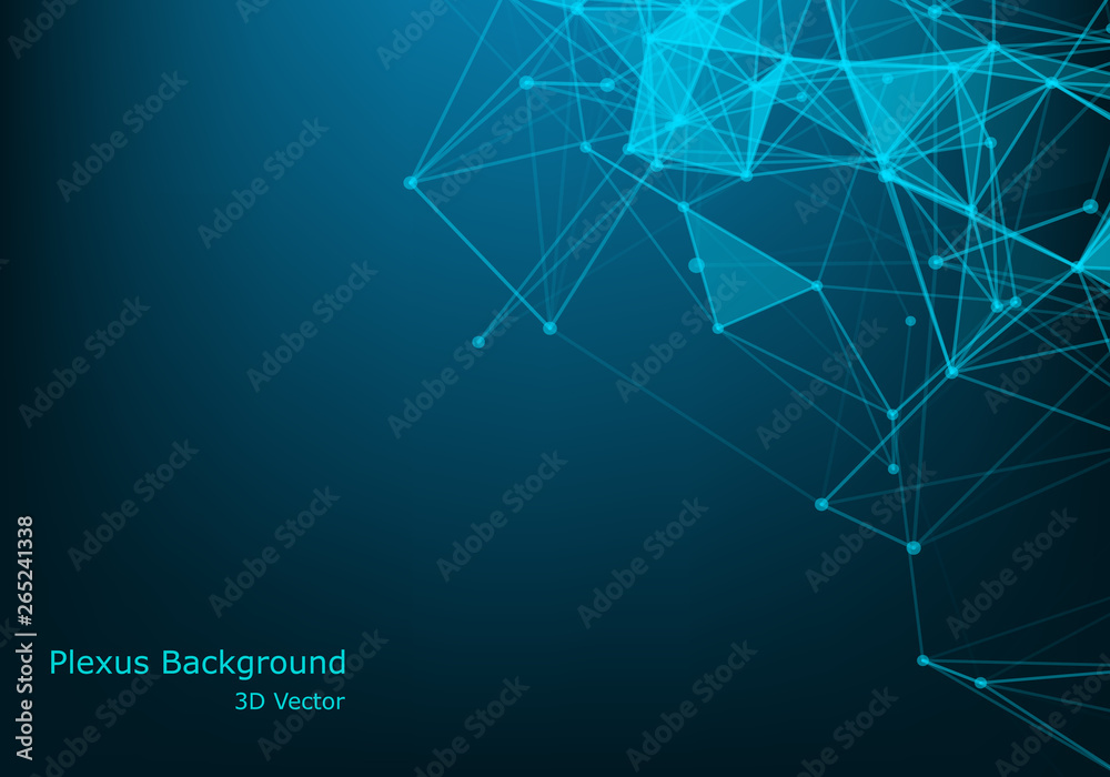 Plexus Lines And Particles Background. Vector Technology Illustration ...