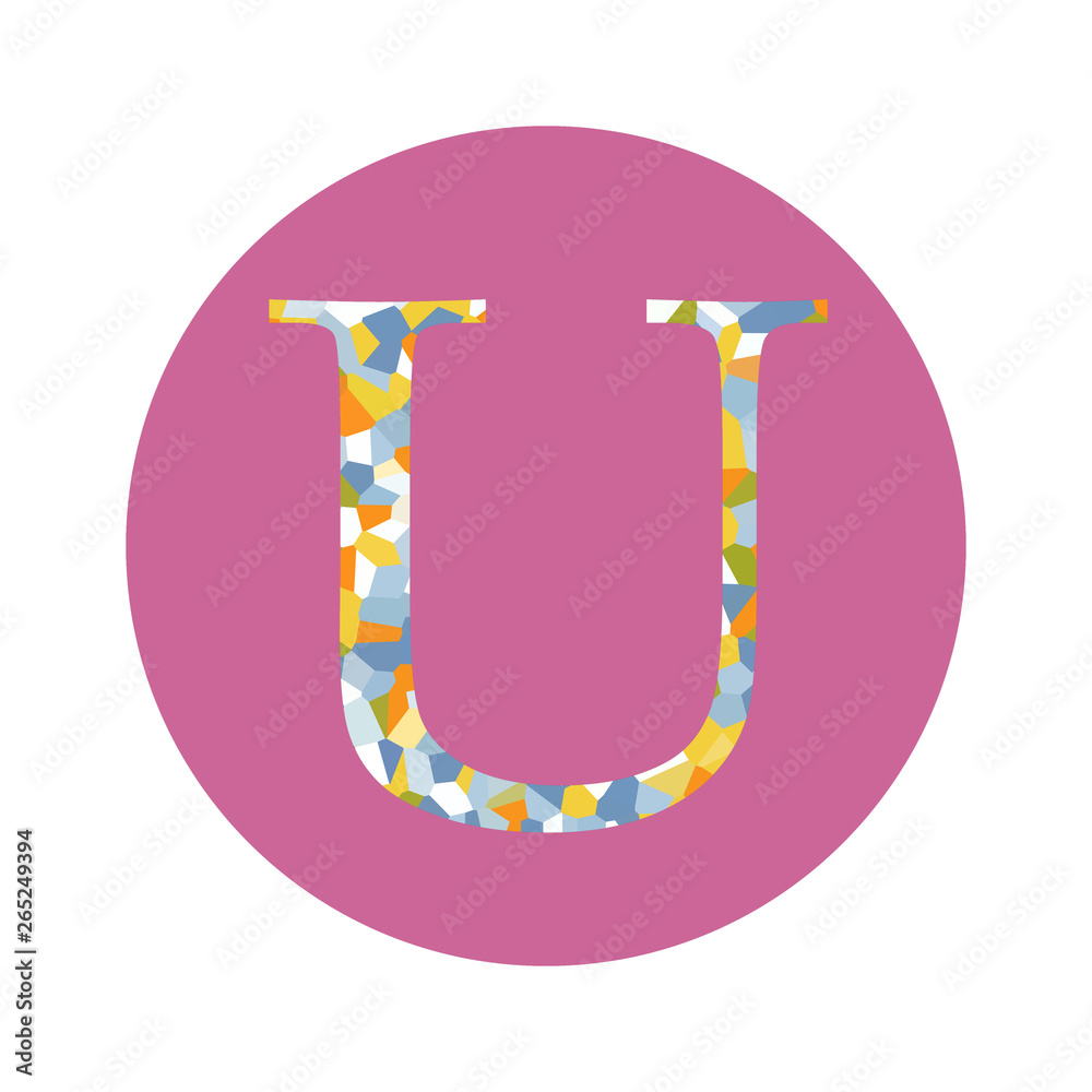 Capital letter U polygon style font initial U uppercase alphabet ...