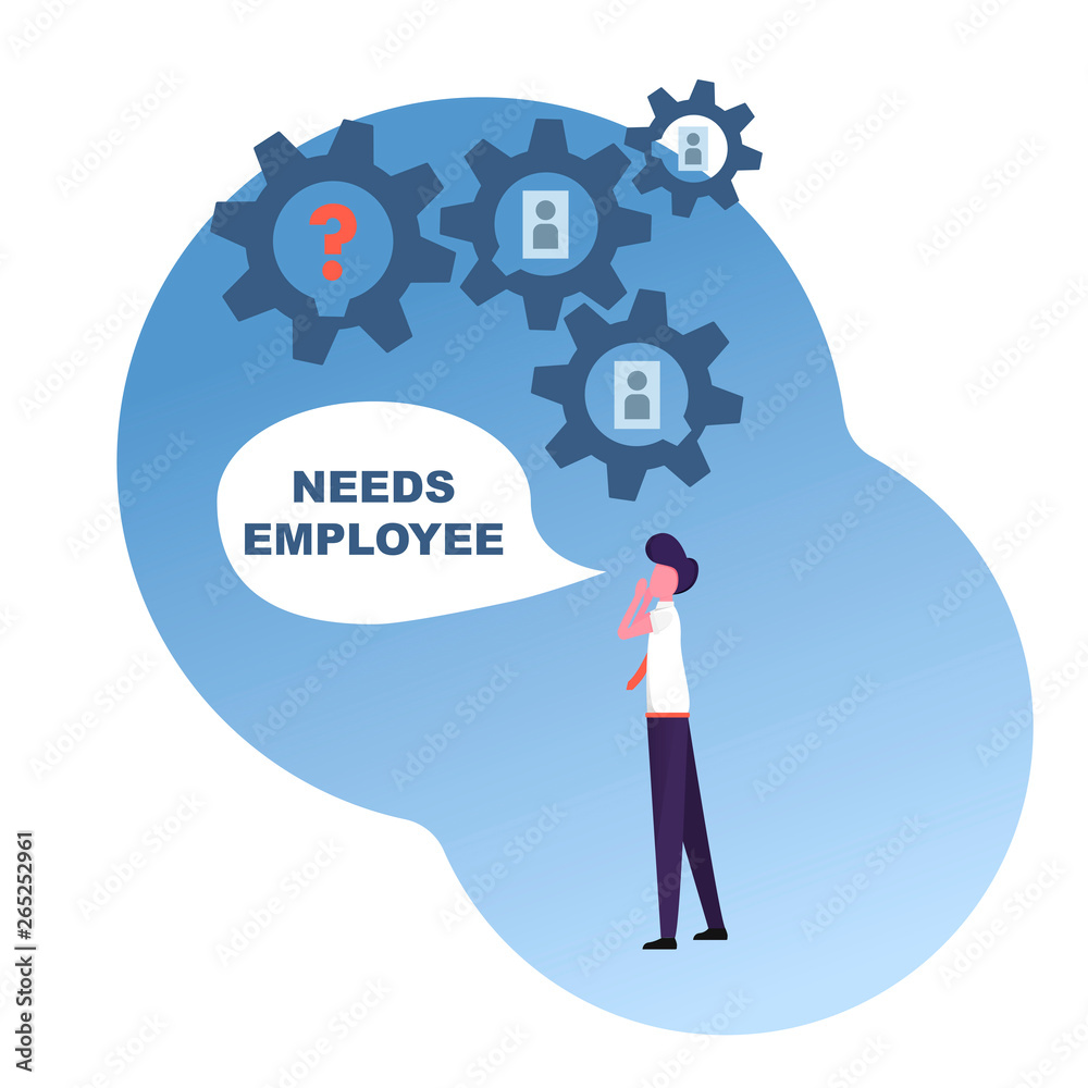 search and hire a new employee, coordinated work gears in the mechanism ...